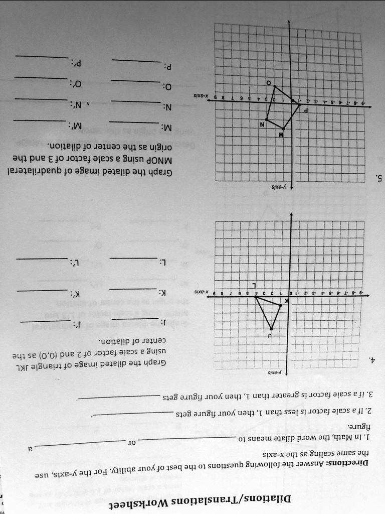 Dilations Translations Worksheet Answer Dilations Worksheets 2025