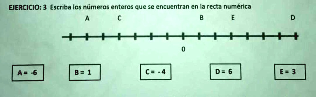 escribe los numeros enteros que se encuentran en la recta numerica ...