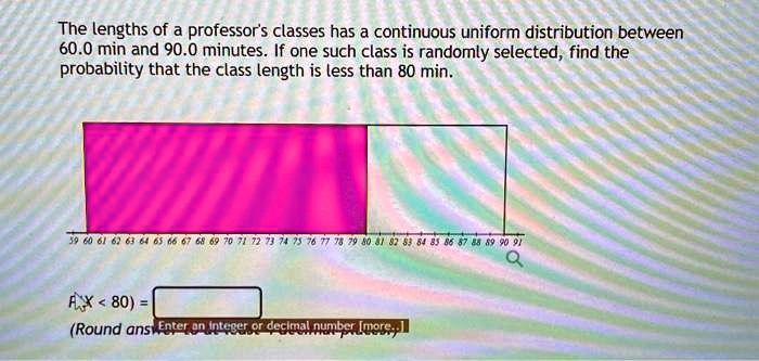 Solved The Lengths Of A Professors Classes Have A Continuous Uniform 1825