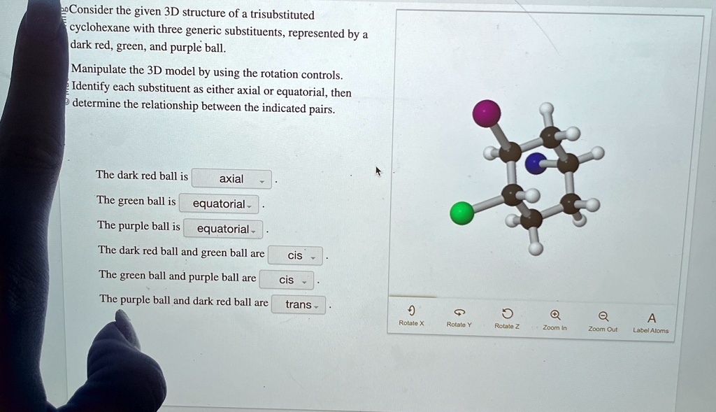 consider the given 3d structure of a trisubstituted cyclohexane with ...