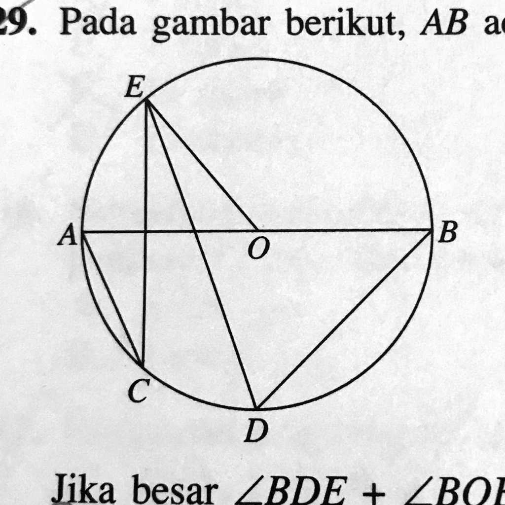 SOLVED: pada gambar berikut, AB adalah diameter lingkaran. Jika besar ...