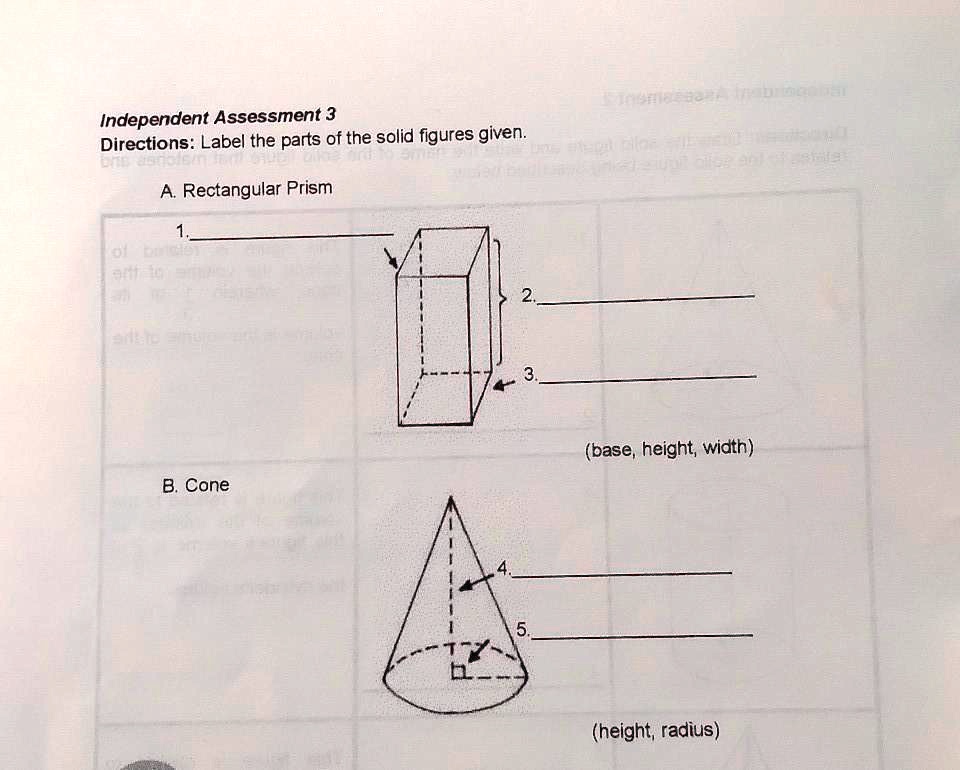 Independent Assessment 3 Directions: Label the parts of the solid ...