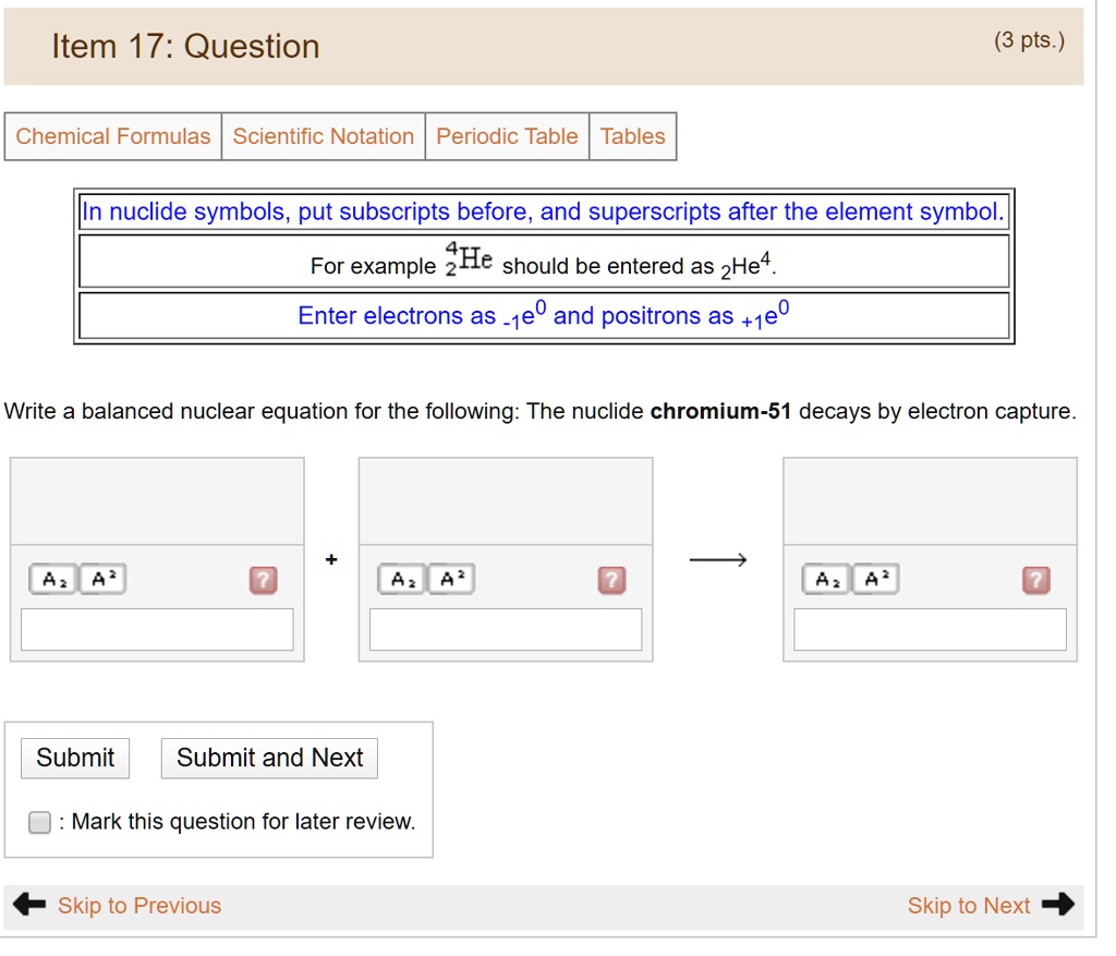 Solved Item 17 Question Pts Chemical Formulas Scientific Notation