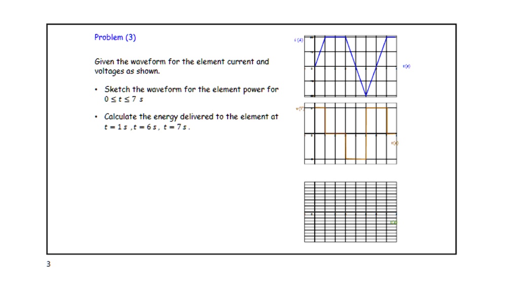 SOLVED: Problem (3) Given the waveform for the element current and ... SOLVED: Problem (3) Given the waveform for the element current and ...