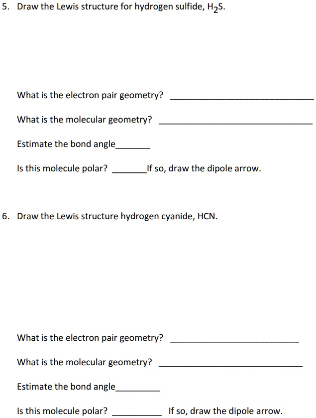 SOLVED: Draw the Lewis structure for hydrogen sulfide, H2S. What is the ...