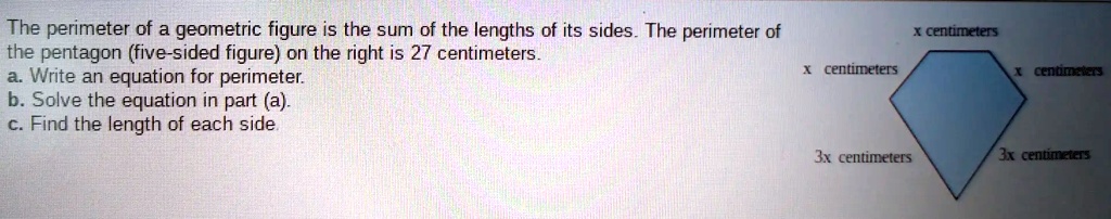 The perimeter of a geometric figure is the sum of the lengths of its sides. The perimeter of the ...