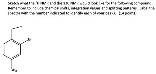 Sketch what the H NMR and the 13C NMR would look like for the following ...