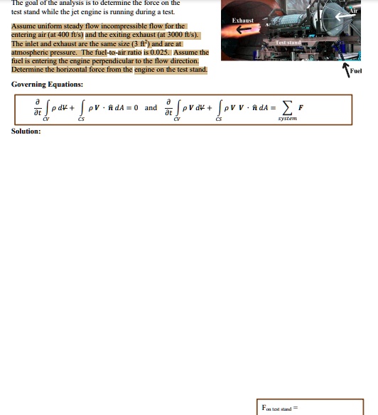 SOLVED: Texts: Test stand while the jet engine is running during a test ...