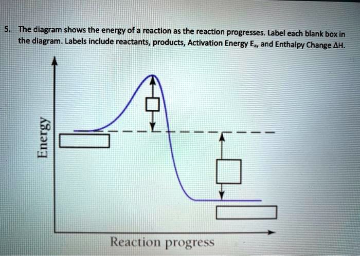 the diagram shows the energy of reaction as the reaction progresses ...