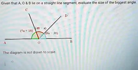SOLVED: Given that 0 B lie on a straight line segment; evaluale the size of the biggest angle ...