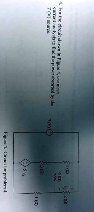 SOLVED: 7(V) source. current analysis to find the power absorbed by the 4. For the circuit shown ...