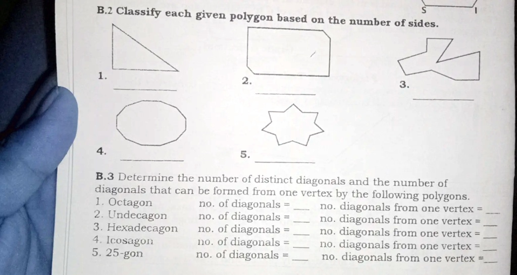 SOLVED: B.2 Classify each given polygon based on the number of sides. B.3 Determine the number ...