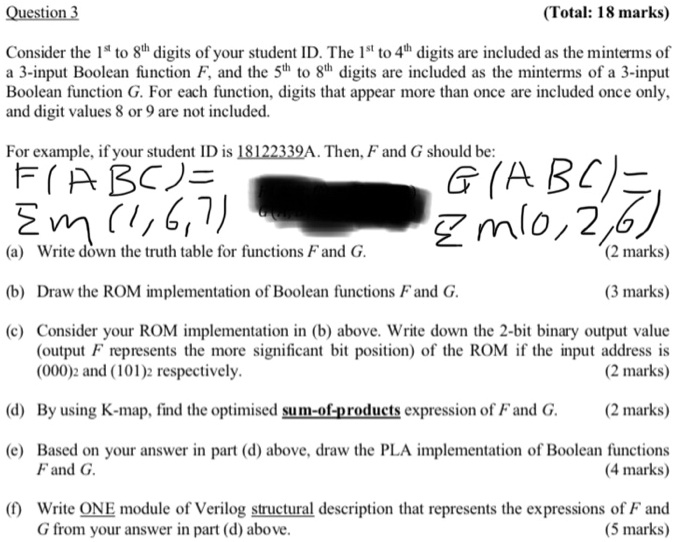 SOLVED: Question 3 (Total: 18 marks) Consider the 1st to 8th digits of your student ID. The 1st ...