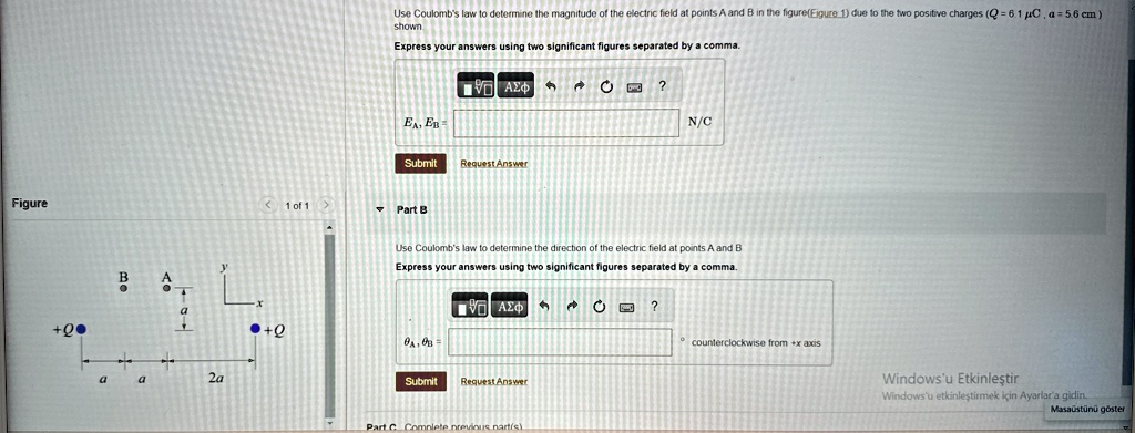 use coulombs law to determine the magnitude of the electric field at ...