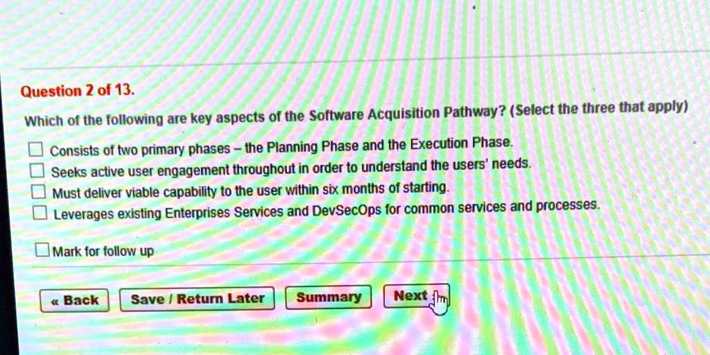 question 2 of 13 which of the following are key aspects of the software ...