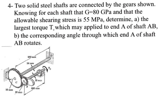 SOLVED: Mechanics of Materials 4- Two solid steel shafts are connected ...