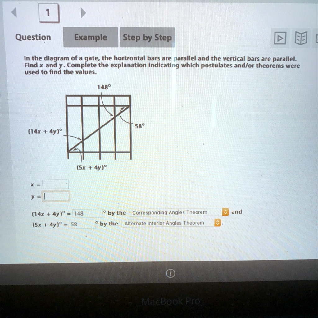 SOLVED: I need help finding x and y in the problem, please. Question ...