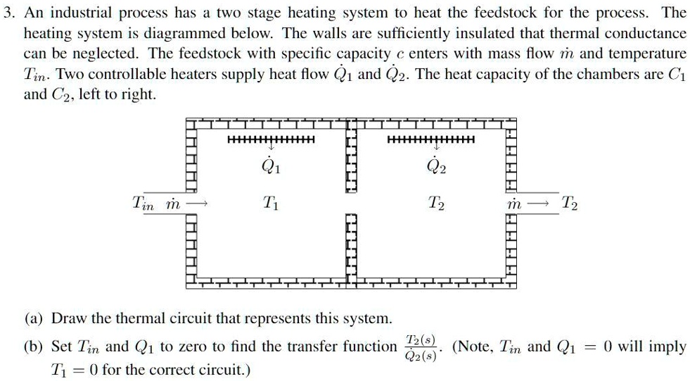 SOLVED: 3 An industrial process has a tWo stage heating system to heat ...