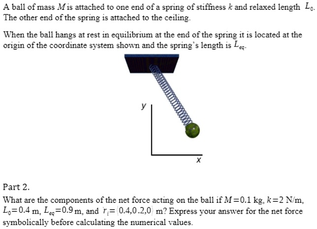 a ball of mass mis attached to one end of a spring of stiffness k and ...