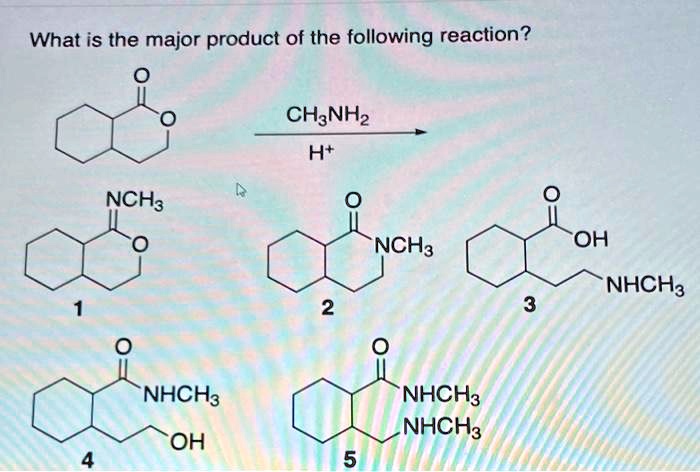 What is the major product of the following reaction? NCH3 CH3NH2 H^+ O ...