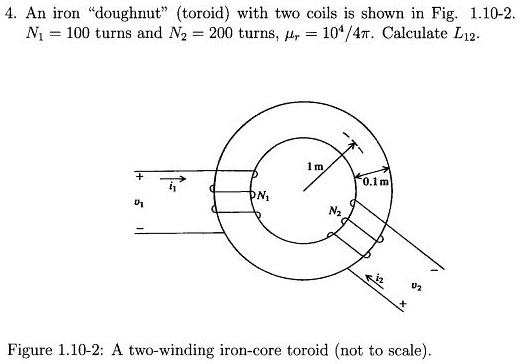 4 an iron doughnuttoroid with two coils is shown in fig 110 2 n100 ...