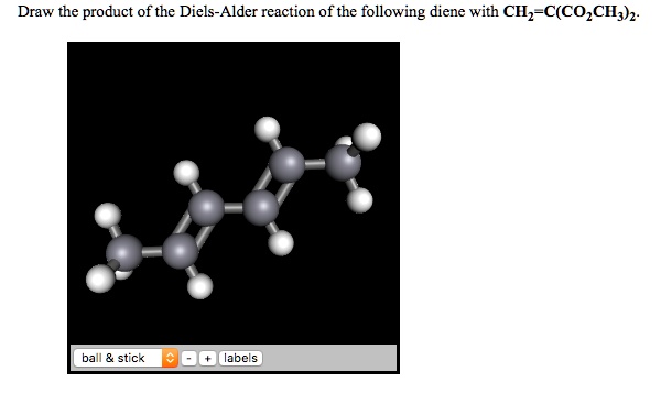 SOLVED: Draw the product of the Diels-Alder reaction of the following diene with CH2-C(COCH3)2: