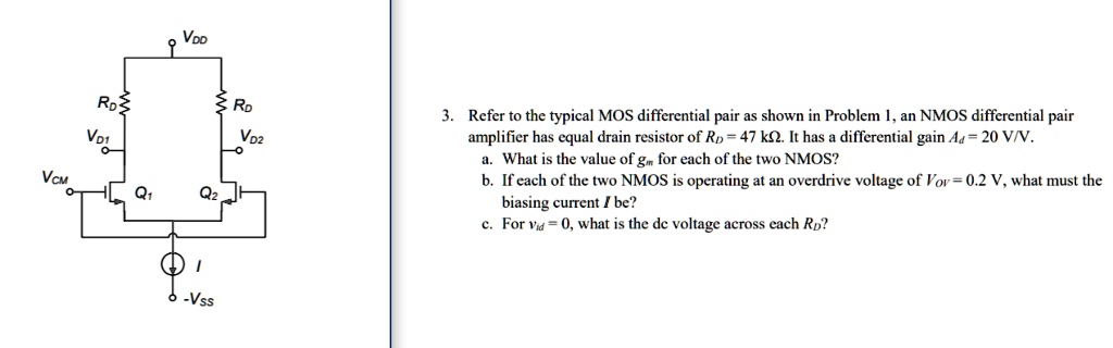 ro rd 3 refer to the typical mos differential pair as shown in problem ...