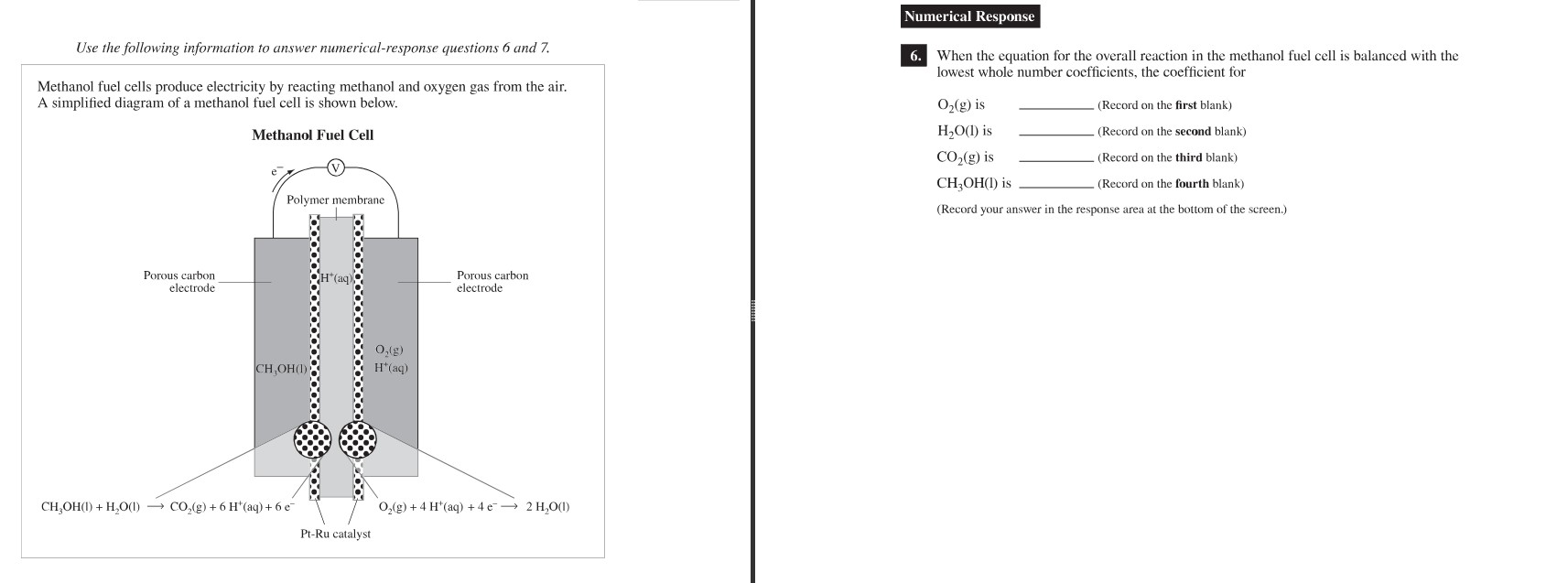 Numerical Response Use the following information to answer numerical ...