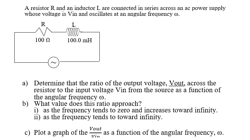 a resistor r and an inductor l are connected in series across an ac power supply whose voltage ...