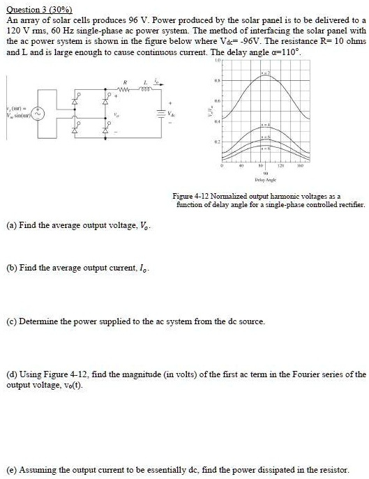 SOLVED: Question 3 (30%): An array of solar cells produces 96 V. Power produced by the solar ...