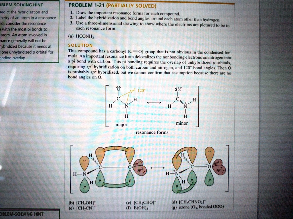 iblem solving hint problem 1 21 partially solved draw the important resonance forms for each ...