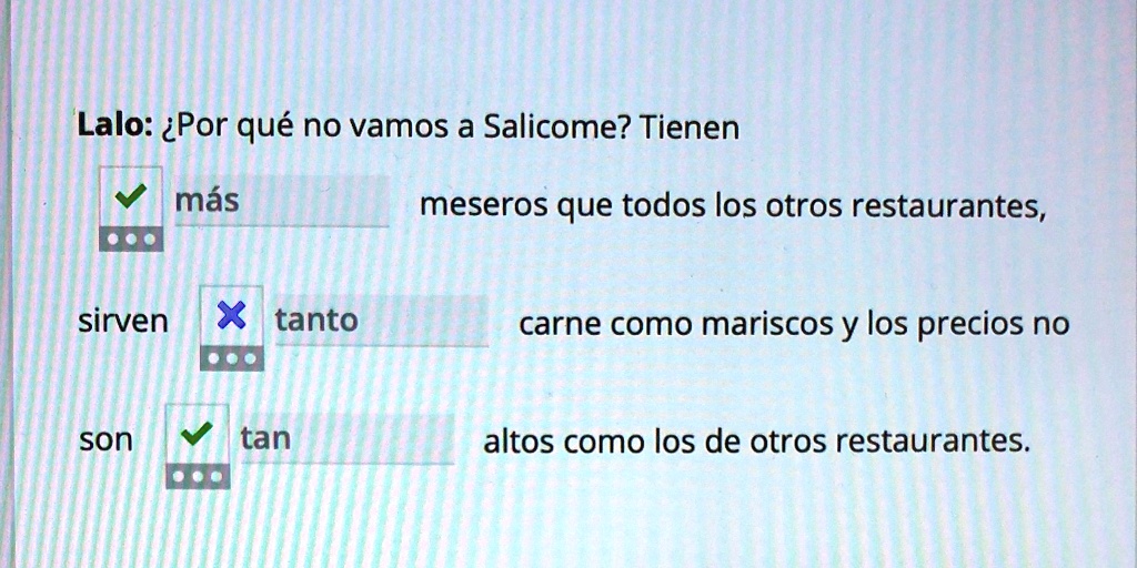 lupe and lalo are trying to decide where they are going to eat tonight read their text messages ...