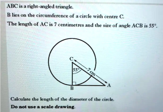 ABC is a right-angled triangle. B lies on the circumference of a circle ...