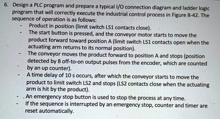 Solved Answer With A Ladder Logic Program And An Io Connection Diagram 6 Design A Plc Program