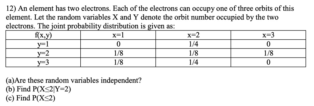 SOLVED: 12) An element has two electrons. Each of the electrons can ...