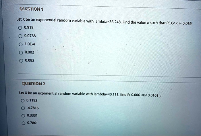 Question 1 Let X Be An Exponential Random Variable With Lambda36248 8327