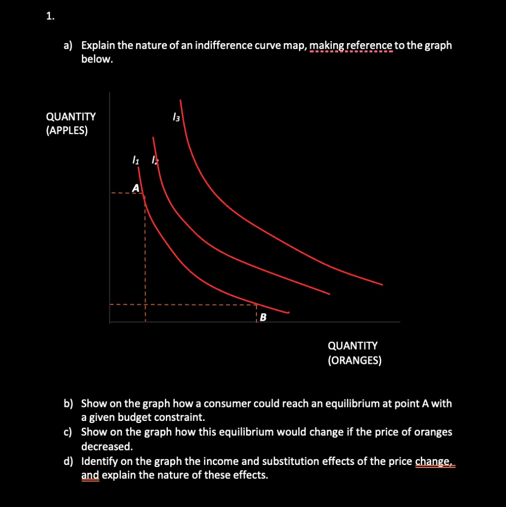 1. a) Explain the nature of an indifference curve map, making reference ...