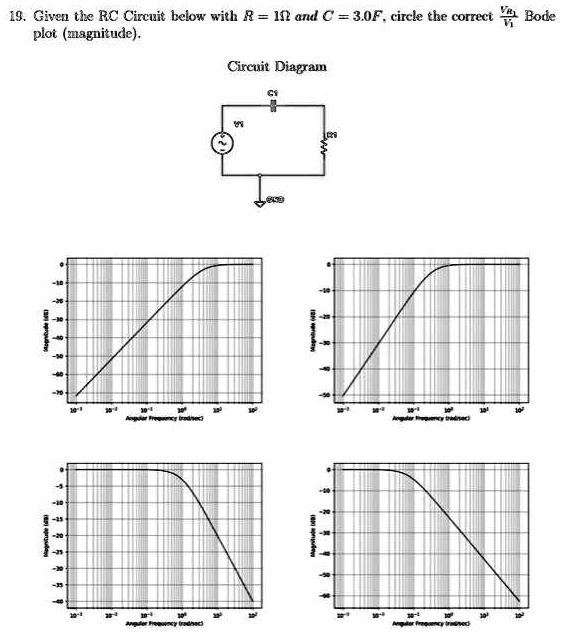 SOLVED: 19.Given the RC Circuit below with R=1 and C=3.0F.circle the ...