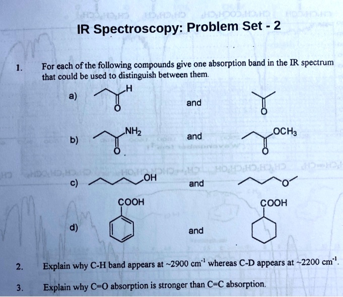 ir spectroscopy problem set 2 for each of the following compounds give ...