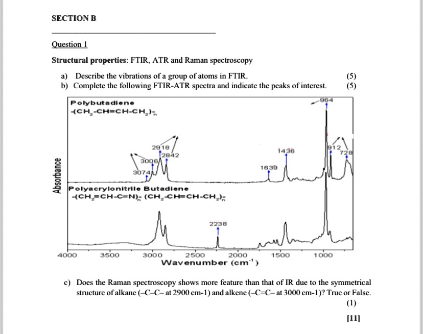 section b question 1 structural properties ftir atr and raman ...