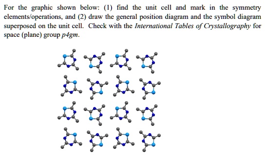 SOLVED: For the graphic shown below: (1) find the unit cell and mark ...
