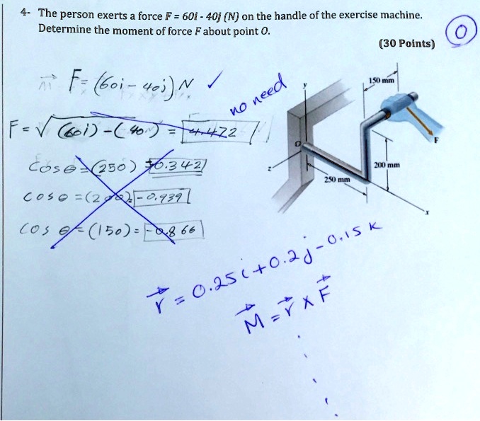 [GET ANSWER] 4- The person exerts a force F = 60i - 40j (N) on the ...