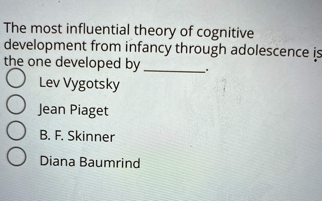 The most influential theory of cognitive development from infancy ...