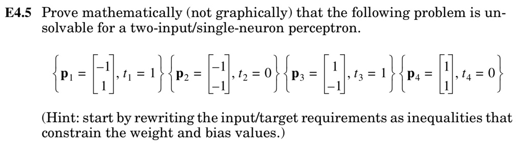 e45 prove mathematically not graphically that the following problem is un solvable for two ...