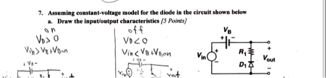 Assuming a constant-voltage model for the diode in the circuit shown ...