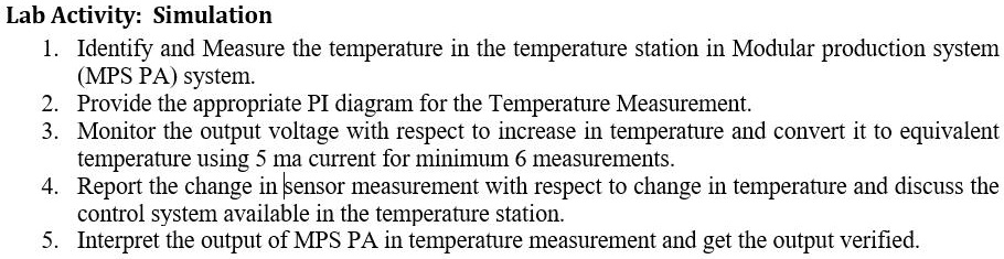 SOLVED: Lab Activity: Simulation Identify and Measure the temperature ...