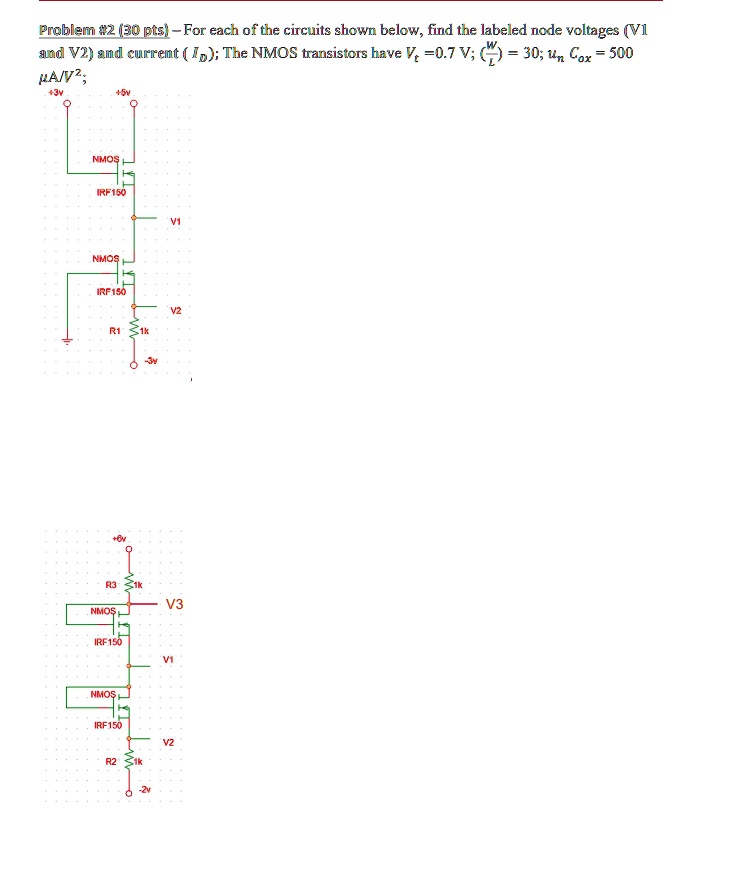 Problem #2 (30 pts) – For each of the circuits shown below, find the ...