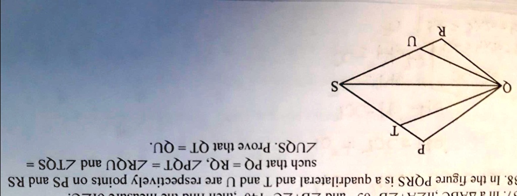 38. In the figure PQRS is a quadrilateral and T and U are respectively points on PS and RS such ...