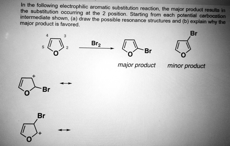 SOLVED: In the following electrophilic aromatic substitution reaction; the major product the ...