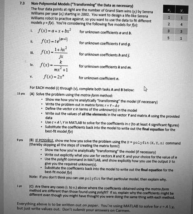 73 Non Polynomial Models Transformingthe Data As Necessary The Four